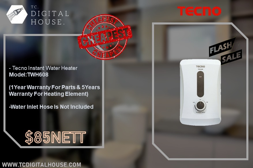 Tecno TWH608 Instant Water Heater, TV & Home Appliances, Kitchen ...