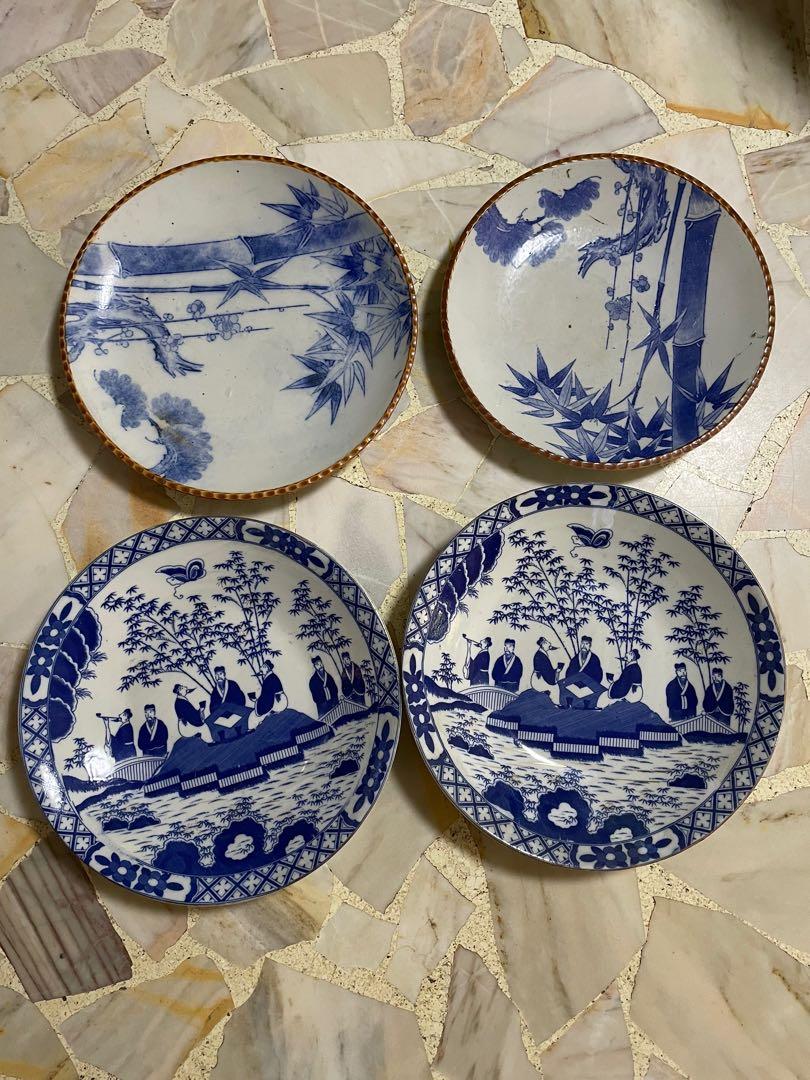 Traditional Antique chinese blue plates salad bowl, Furniture & Home ...