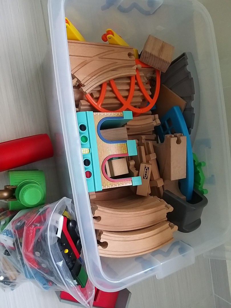 Used wooden train set for kids, Babies & Kids, Baby Nursery & Kids ...
