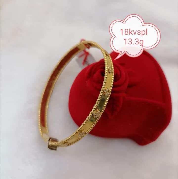VSPL 18K BANGLE, Women's Fashion, Jewelry & Organizers, Bracelets on ...