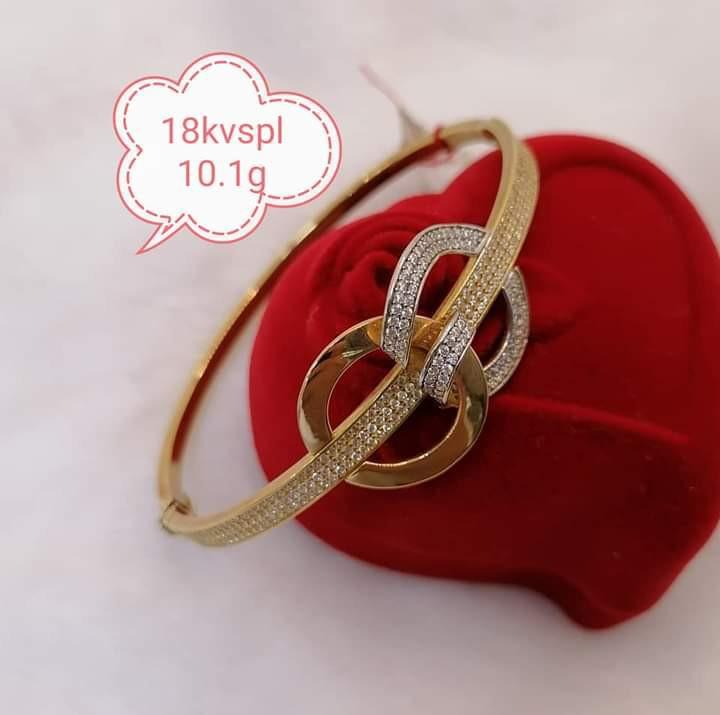 VSPL 18K BANGLE, Women's Fashion, Jewelry & Organizers, Bracelets on ...