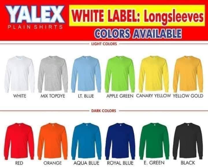 Yalex Plain Tshirt & Longsleeves (red label and white label available ...