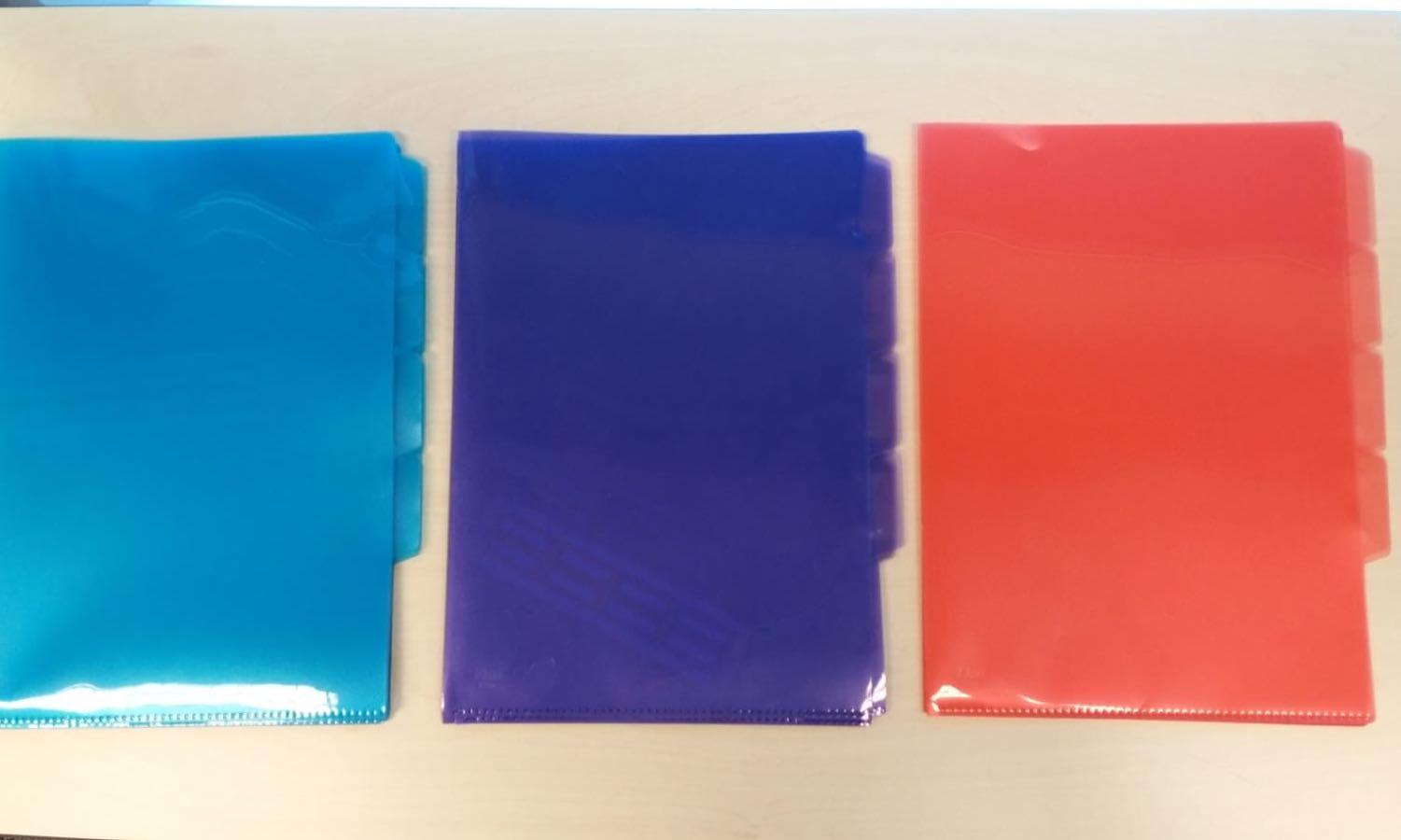 Assorted Colours Plastic Divider File with Separators, Hobbies & Toys ...