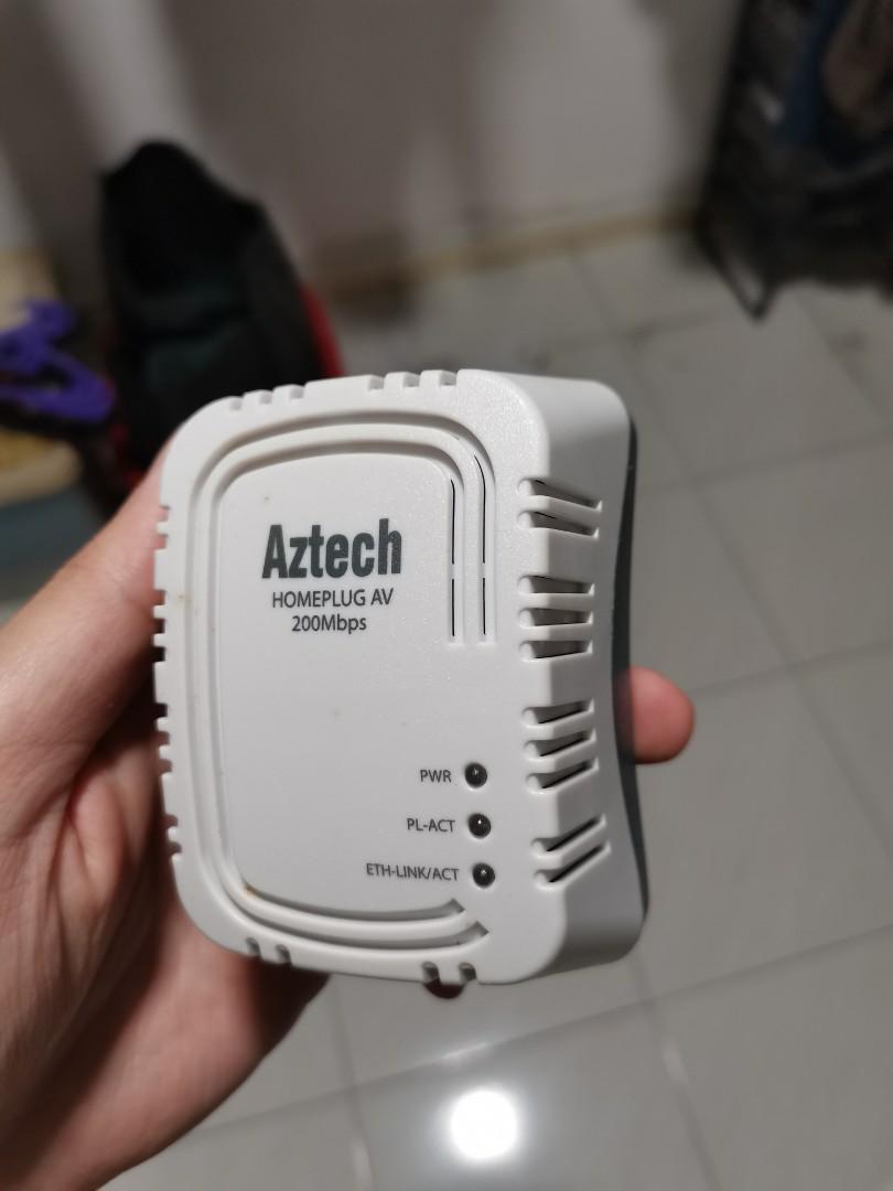 Aztech Powerline Networking Homeplug AV 200 Mbps Ethernet Adaptor ...