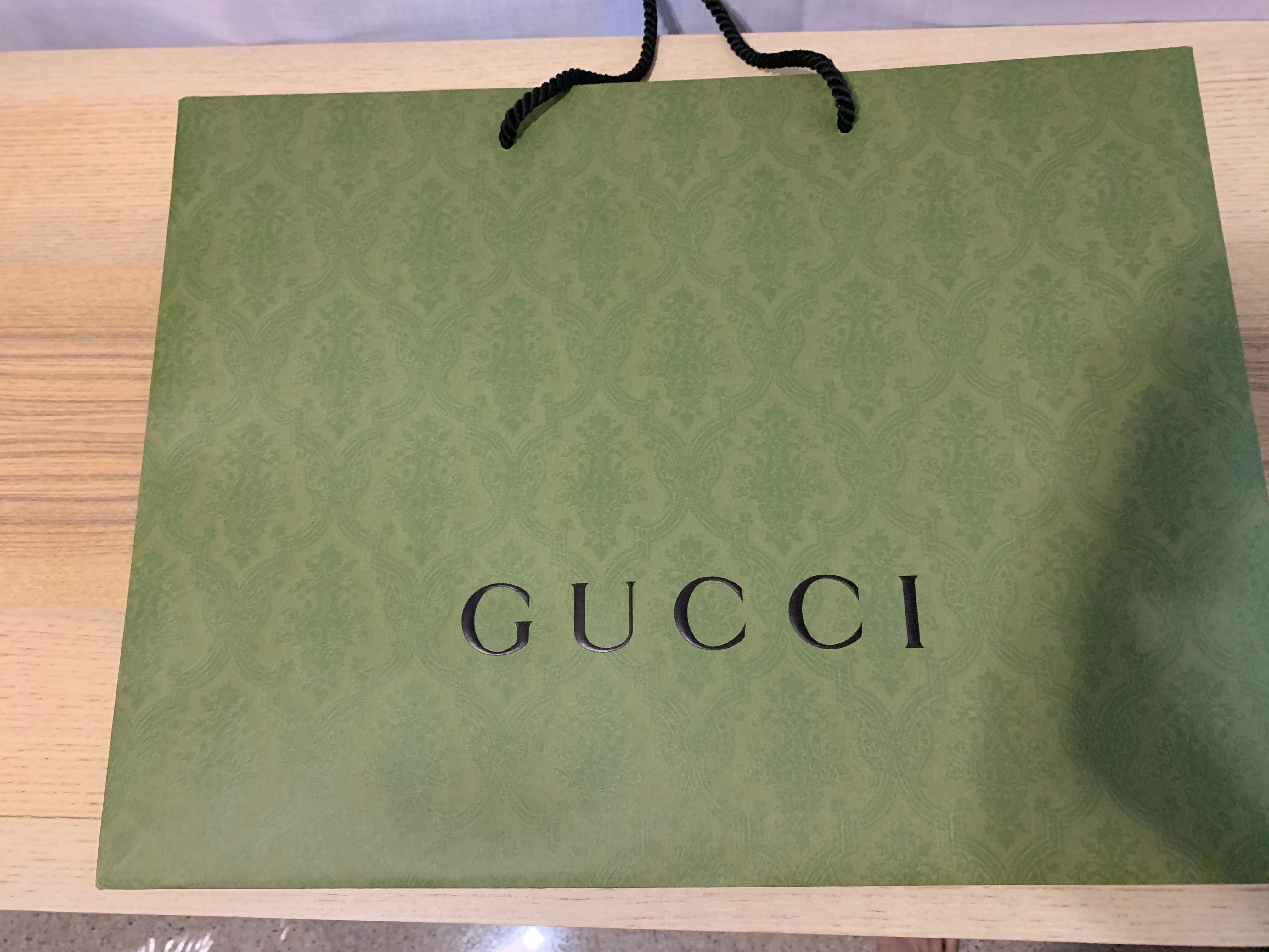 Gucci paper bag, Luxury, Accessories on Carousell