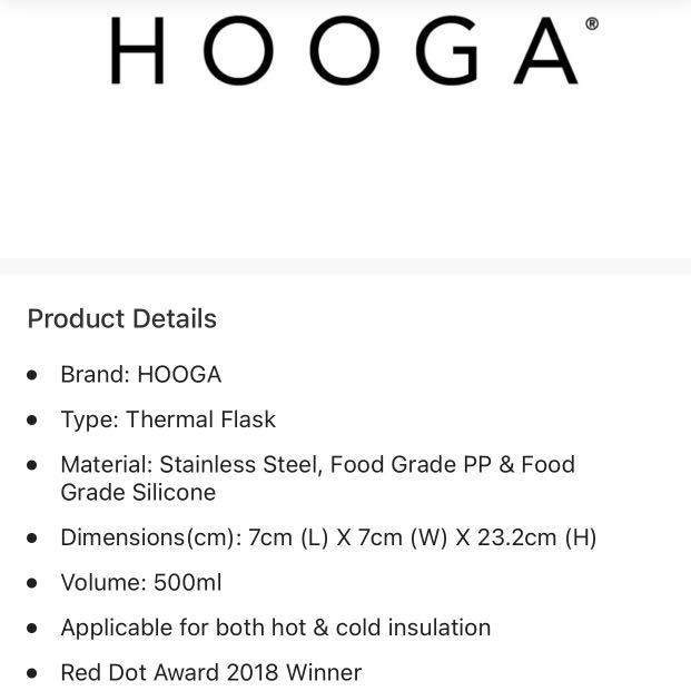 HOOGA Thermal Flask Elliot, Yellow, Furniture & Home Living ...