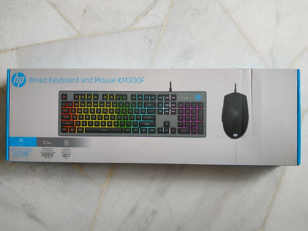 HP KM300F Gaming Keyboard & Mouse Combo Set, Computers & Tech, Parts ...