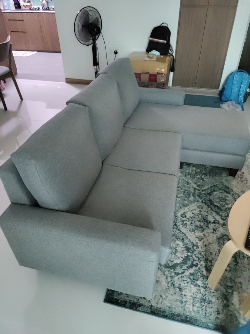 L Shaped Sofa (Adjustable Position), Furniture & Home Living, Furniture ...