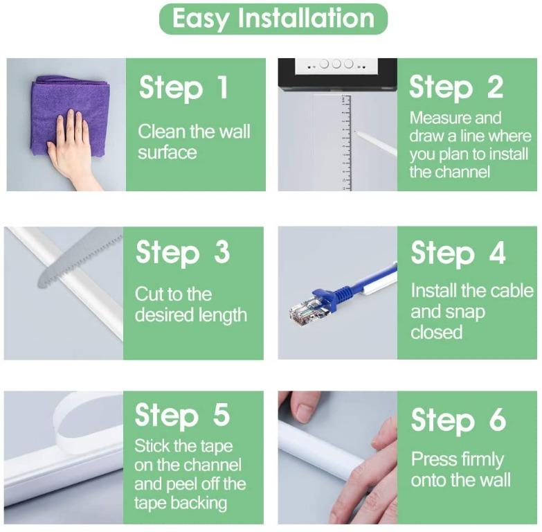 MUDEELA One-Cord Cable Trunking, Mini Cable Cover, PVC Wire Molding ...