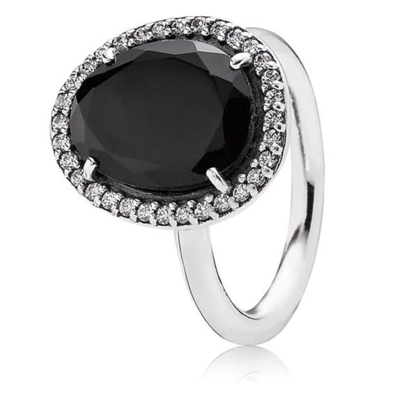 Pandora Onyx Statement Ring, Women's Fashion, Jewelry & Organisers ...