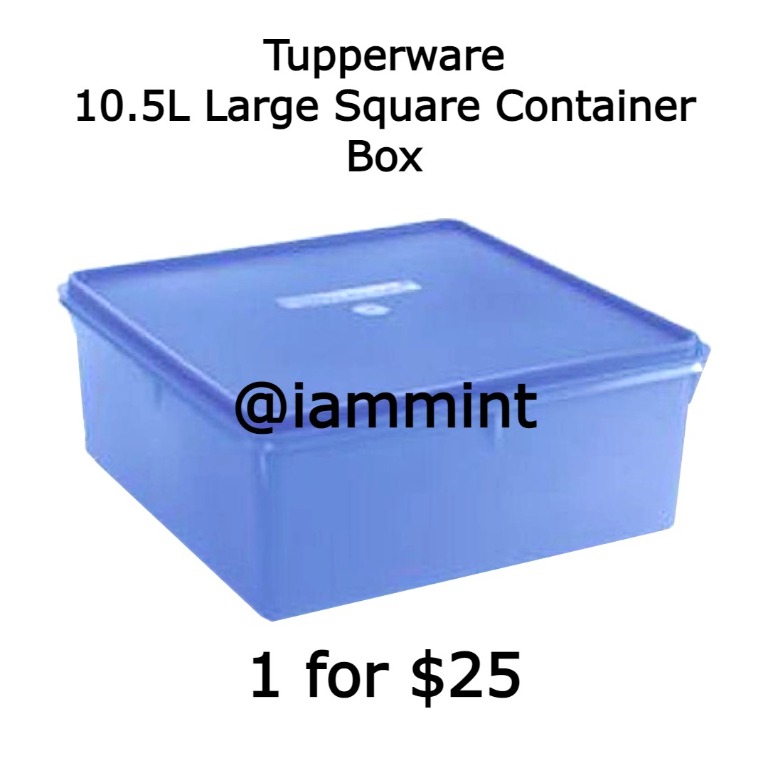 Tupperware 10.5L Mega Large Square Keeper Container Box, Furniture ...