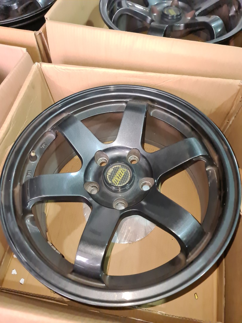 5x 114.3, 16" Volk racing TE37 SL replica rims, concave, ET35, 7.0J ...
