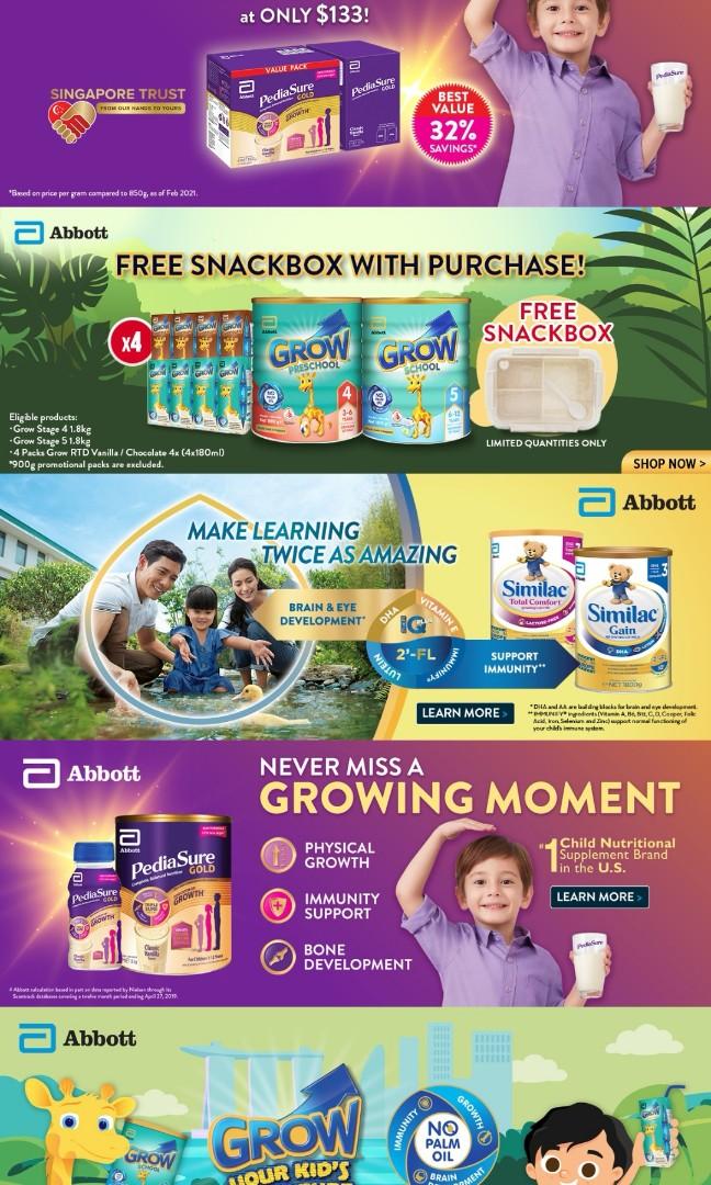 Abbott Similac Pediasure Ensure (Singapore product), Babies & Kids ...