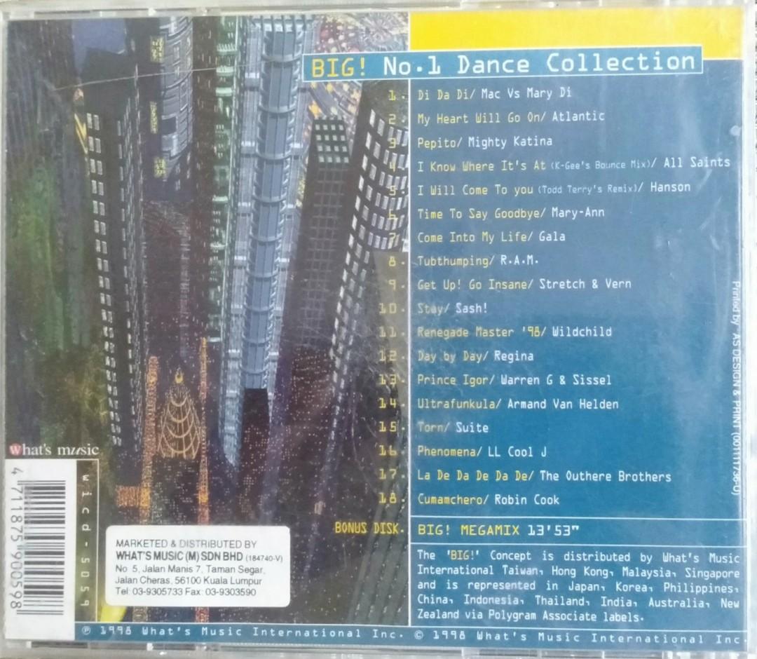 BIG 'No.1 Dance Collection-Various Artist Compilation Double Album CD-"Promo Copy"& Brand New ...