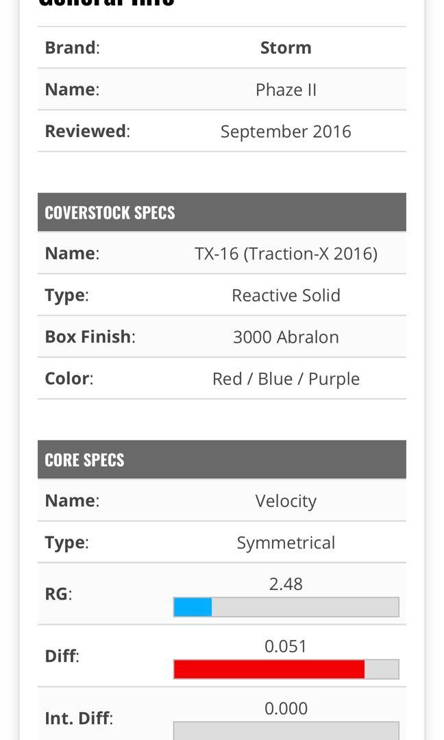 Bowling ball storm phase 2, Sports Equipment, Sports & Games, Billiards ...