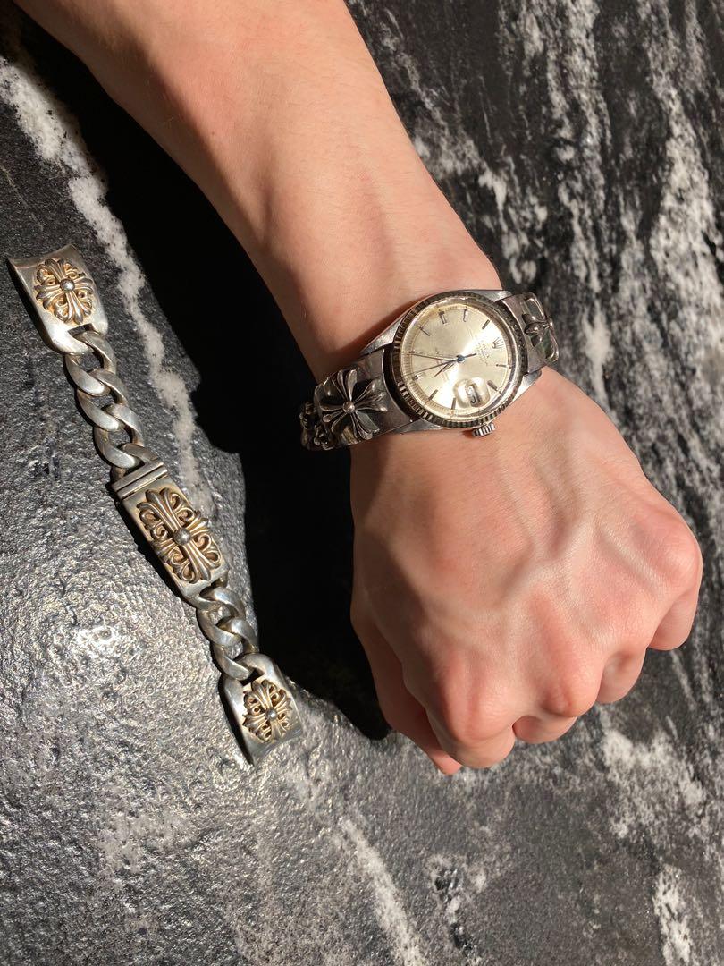 Rolex Chrome hearts watch bracelet, Luxury, Accessories on Carousell
