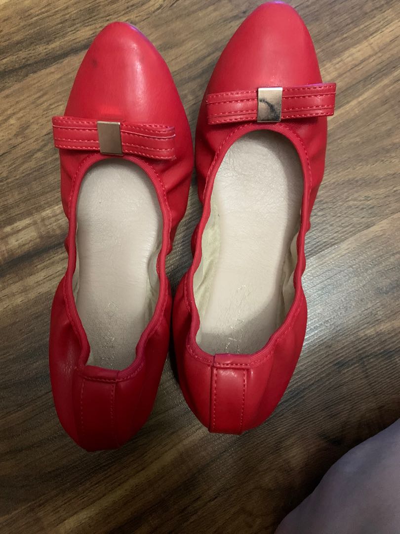 CLN Red Ballet Flats (Women’s 7), Women's Fashion, Footwear, Flats ...