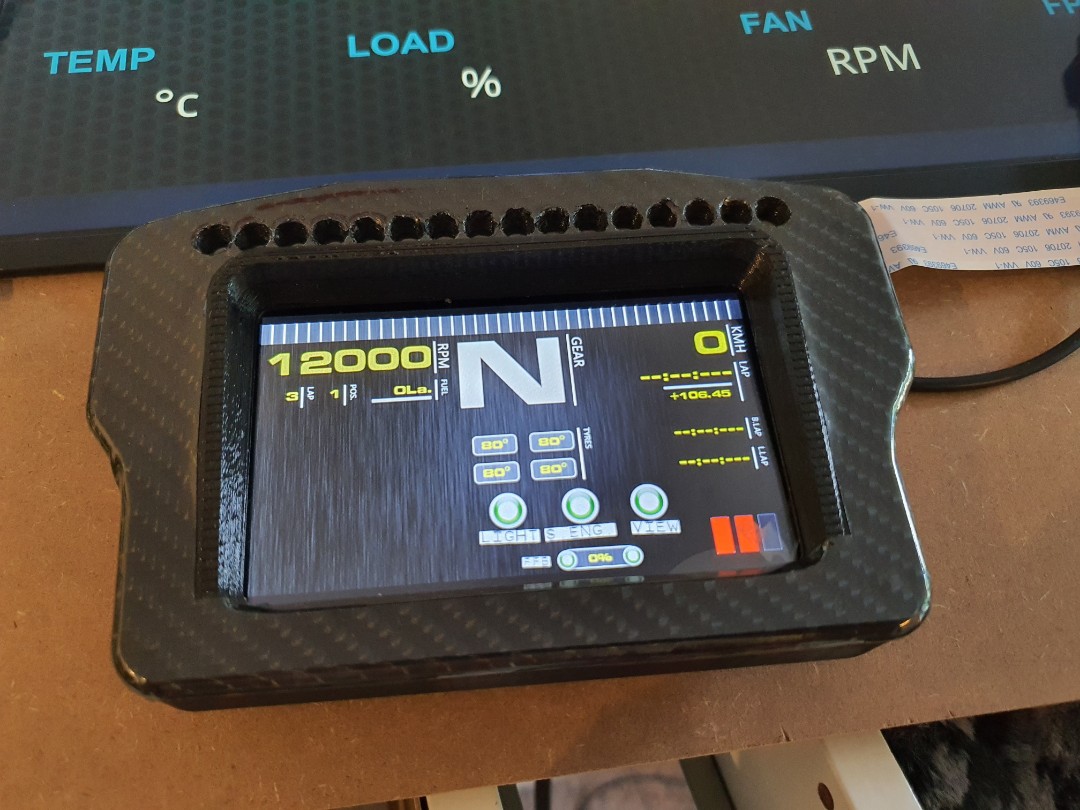 Custom Sim Racing Dash Display with RGB LED tach **READ DESCRIPTION ...