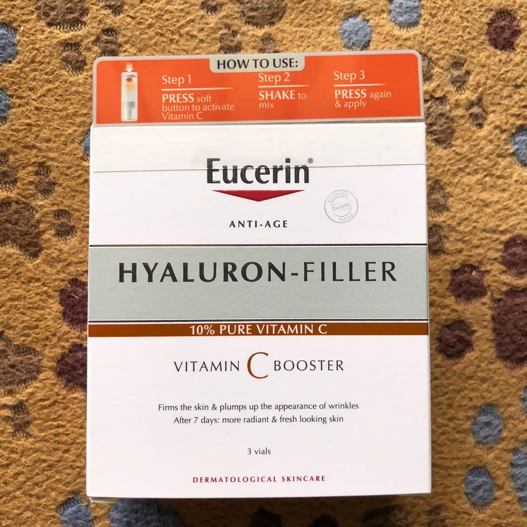 Eucerin Hyaluron Filler | Victamin C Booster (1 box 3 bottles), Health ...