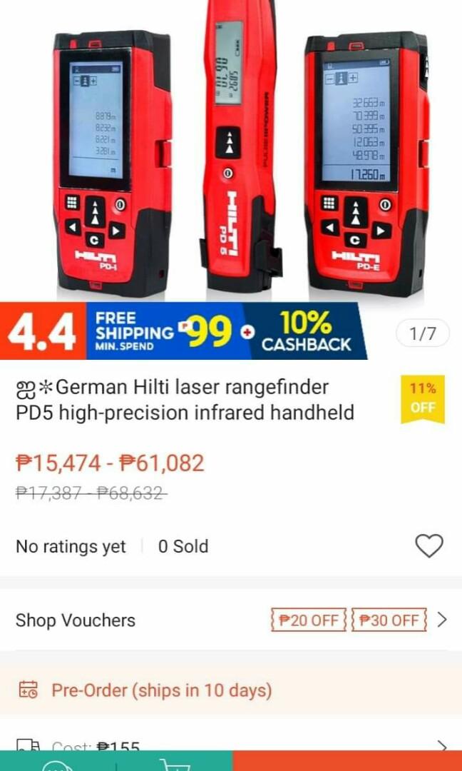 Hilti Pd5 laser meter 2nd hand, Commercial & Industrial, Construction ...