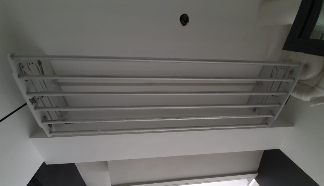 New HDB Retractable Laundry Rack, Furniture & Home Living, Bathroom ...