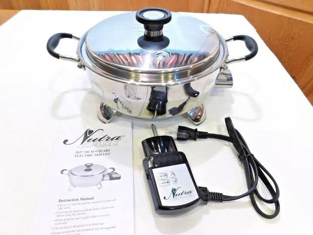 Nutraease Electric Oil Core Skillet - 316 Titanium Stainless Steel, TV ...