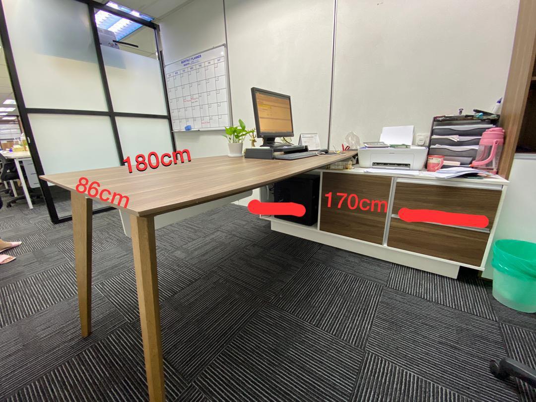 Office Table 180cm x 86 CM/170cm x 76cm, Furniture & Home Living, Furniture, Tables & Sets on ...