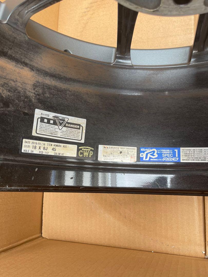 Original Japan Sport Rim Rays Homura A5S 18" 5X112, Car Accessories ...