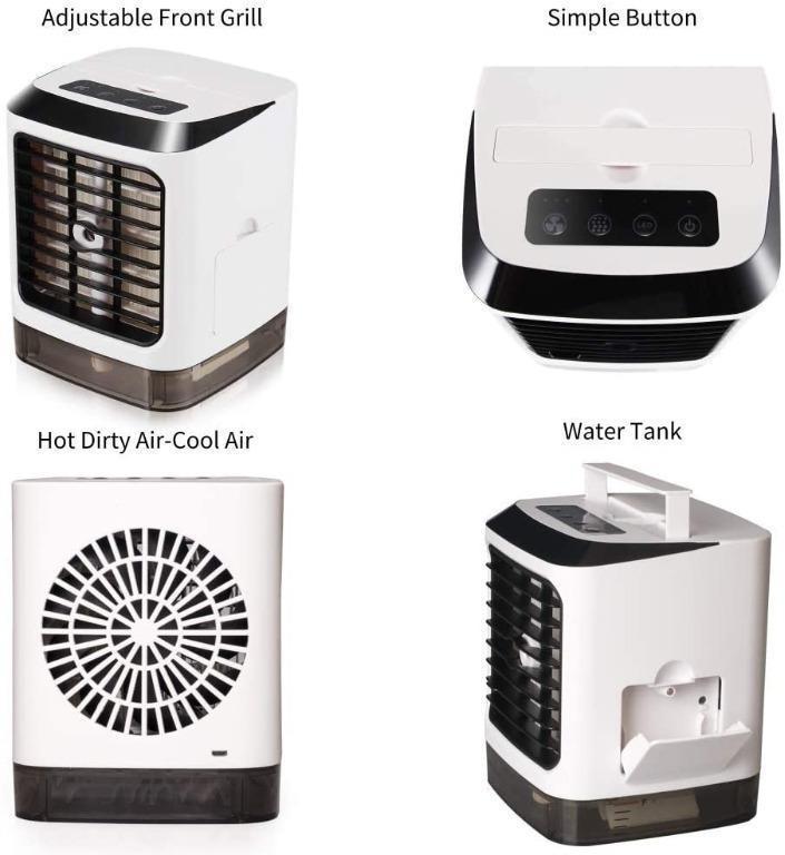 Personal Portable Mini Air Conditioner Cooler, 3 in 1 USB Quiet Desktop ...