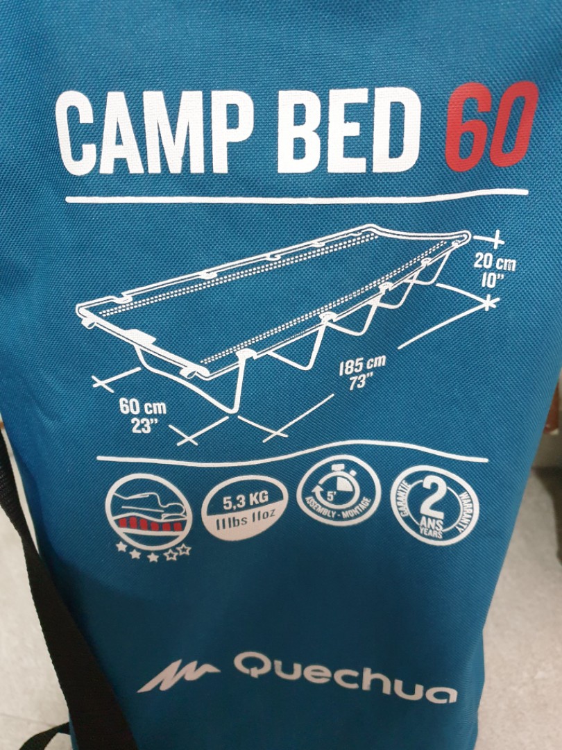 Portable Camp Bed 60 (Quechua), Sports Equipment, Hiking & Camping on ...