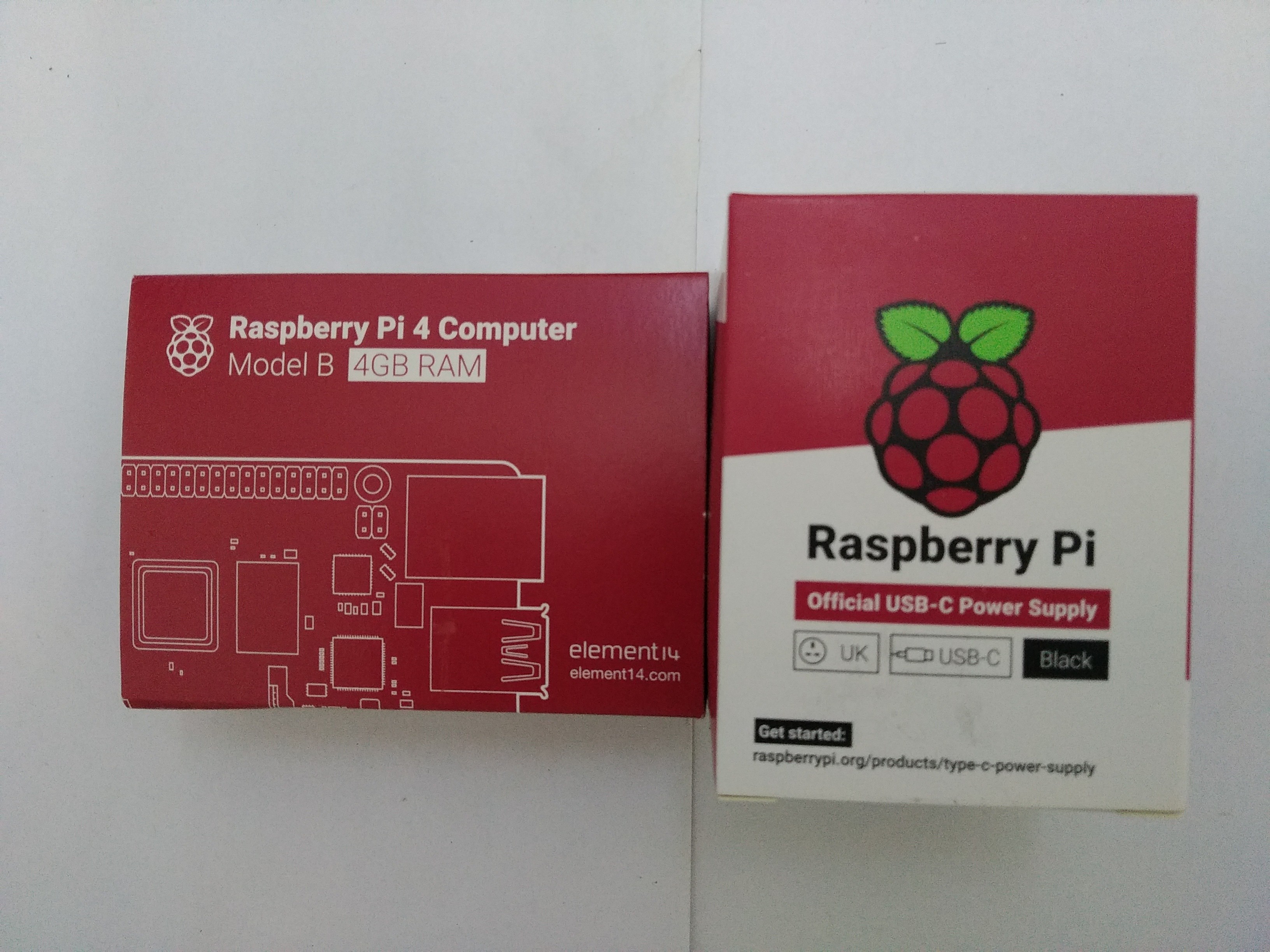 Raspberry Pi 4 Computer Model B 4GB RAM with Official USB-C Power ...