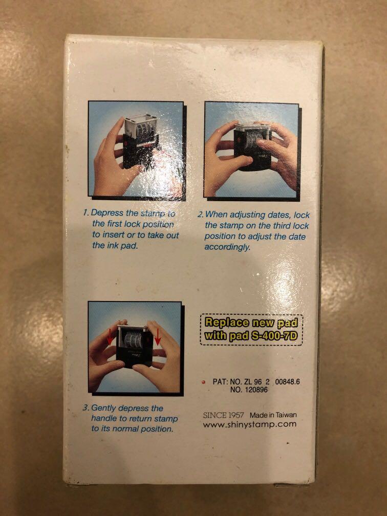 SHINY Dater + Text Rubber Stamps - Self Inking Printer S402[Office ...