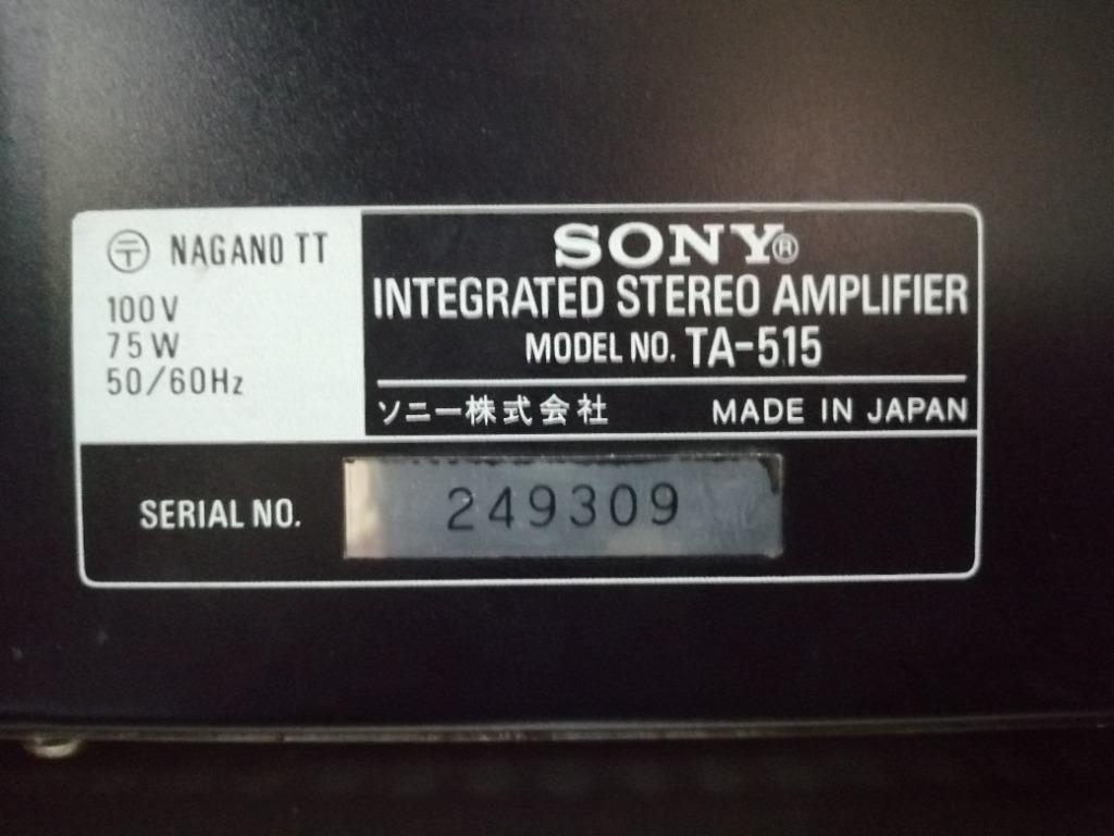 Sony Integrated Amplifier w/ VU Meters for UR Speakers (Vintage Classic ...