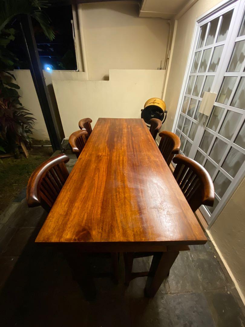 Vintage teak High Table and Chairs set, Furniture & Home Living ...