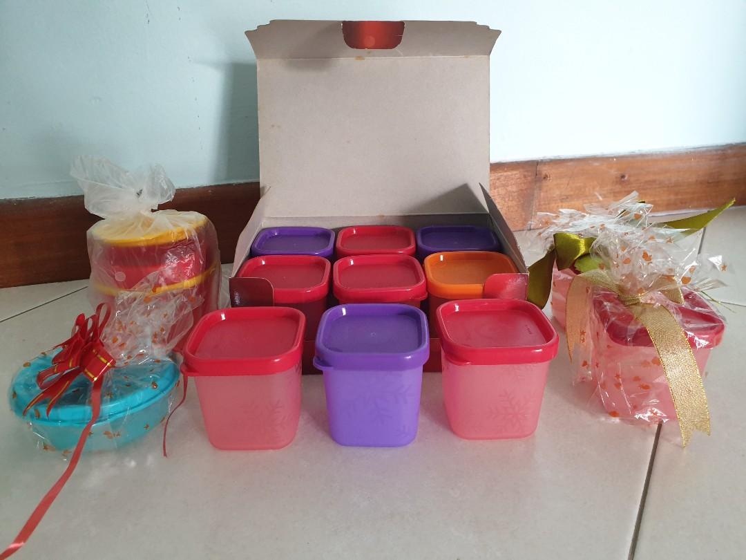 Tupperware colour petite square & round container, Furniture & Home ...