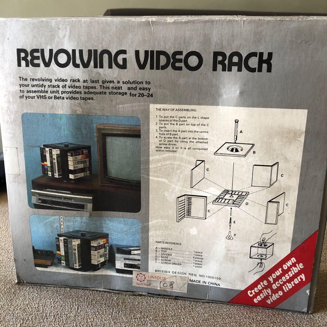 Vintage Revolving VHS Rack Brand New, Furniture & Home Living, Home ...