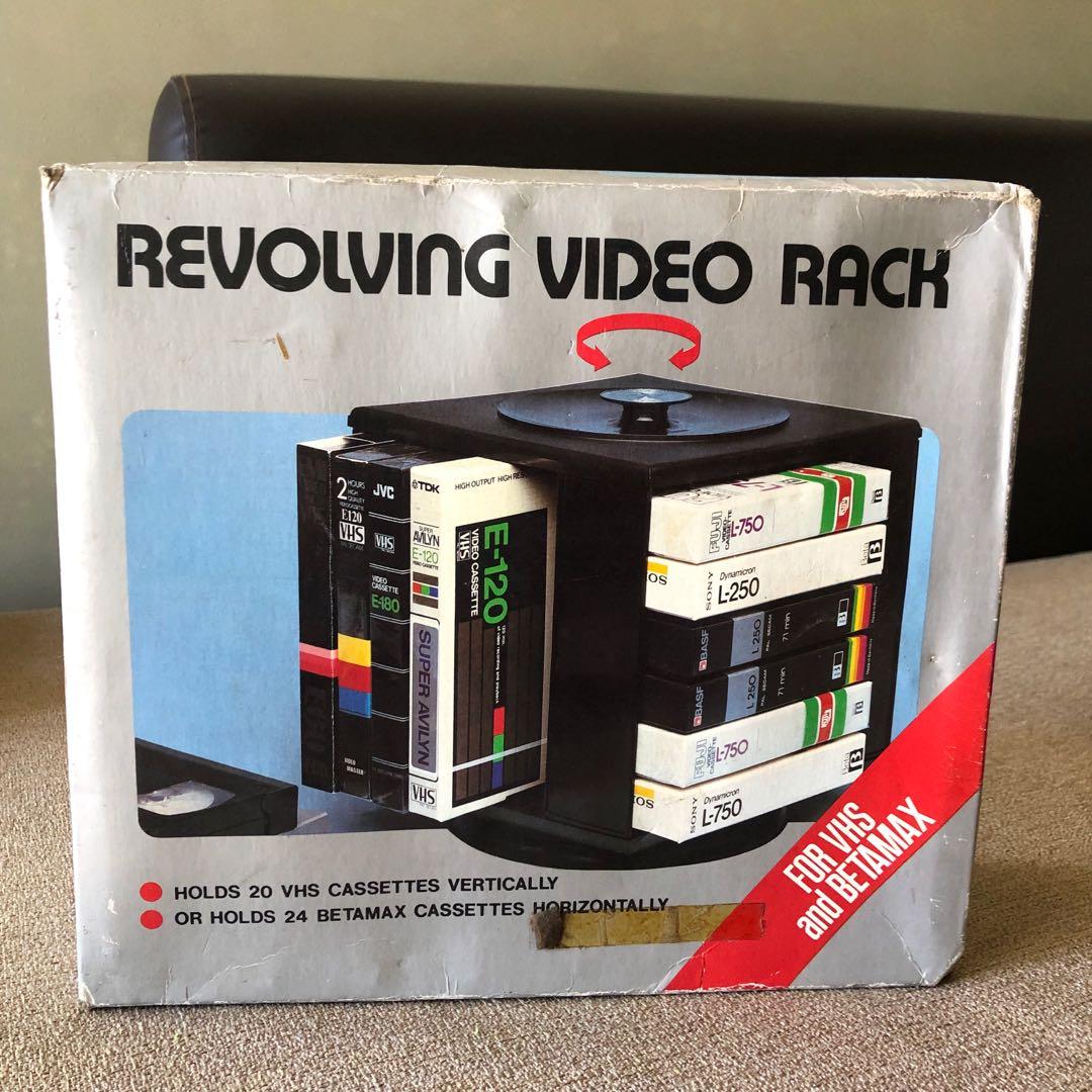 Vintage Revolving VHS Rack Brand New, Furniture & Home Living, Home ...