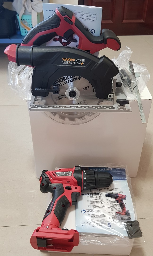 Workzone cordless drill driver and circular saw, Commercial ...