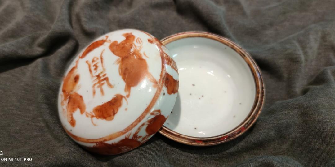 Antique chinese seal paste container, Furniture & Home Living ...