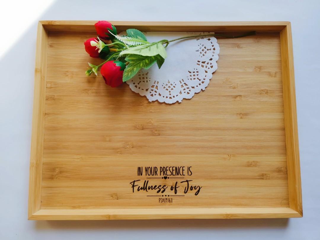 Personalized Bamboo Serving tray with Free Laser Engravings (Name/ Logo ...