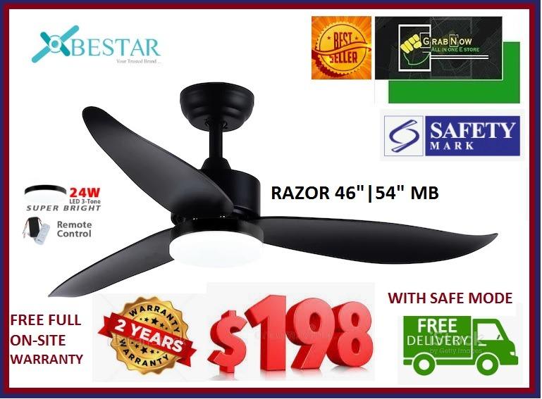 BESTAR RAZOR DC CEILING FAN|46" AND 54"|INCHES ARE AVAILABLE|3-COLOURS ...