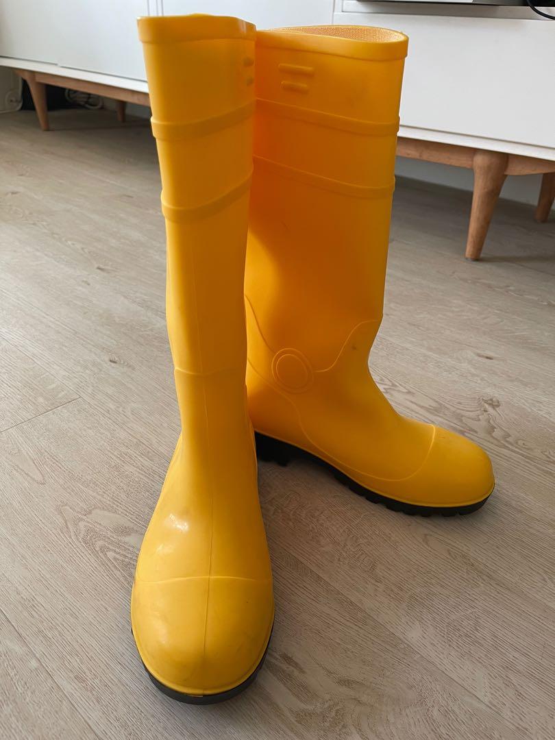 Brand New Safety Yellow Rain Boots with Steel Toe Cap/ PVC Boots ...