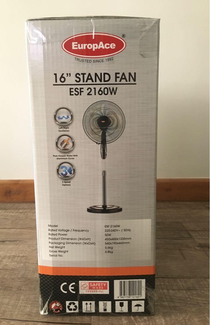 EuropAce Stand Fan, Furniture & Home Living, Lighting & Fans, Fans on ...