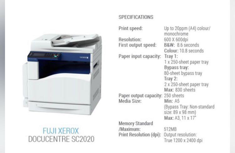 Fuji Xerox DocuCentre SC2020, Computers & Tech, Printers, Scanners ...