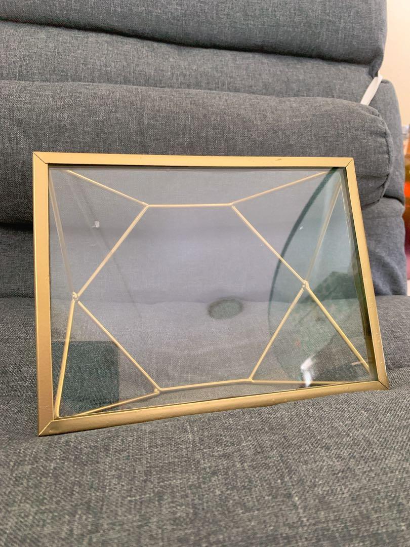 Gold geometric 2-way frame, Furniture & Home Living, Home Decor, Frames ...