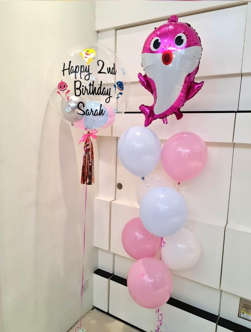 Helium balloons , baby shark balloons, daddy shark, mummy shark, baby ...