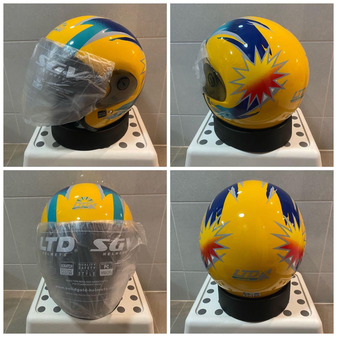 Ltd Helmet kuning bintang, Motorcycles, Motorcycle Apparel on Carousell