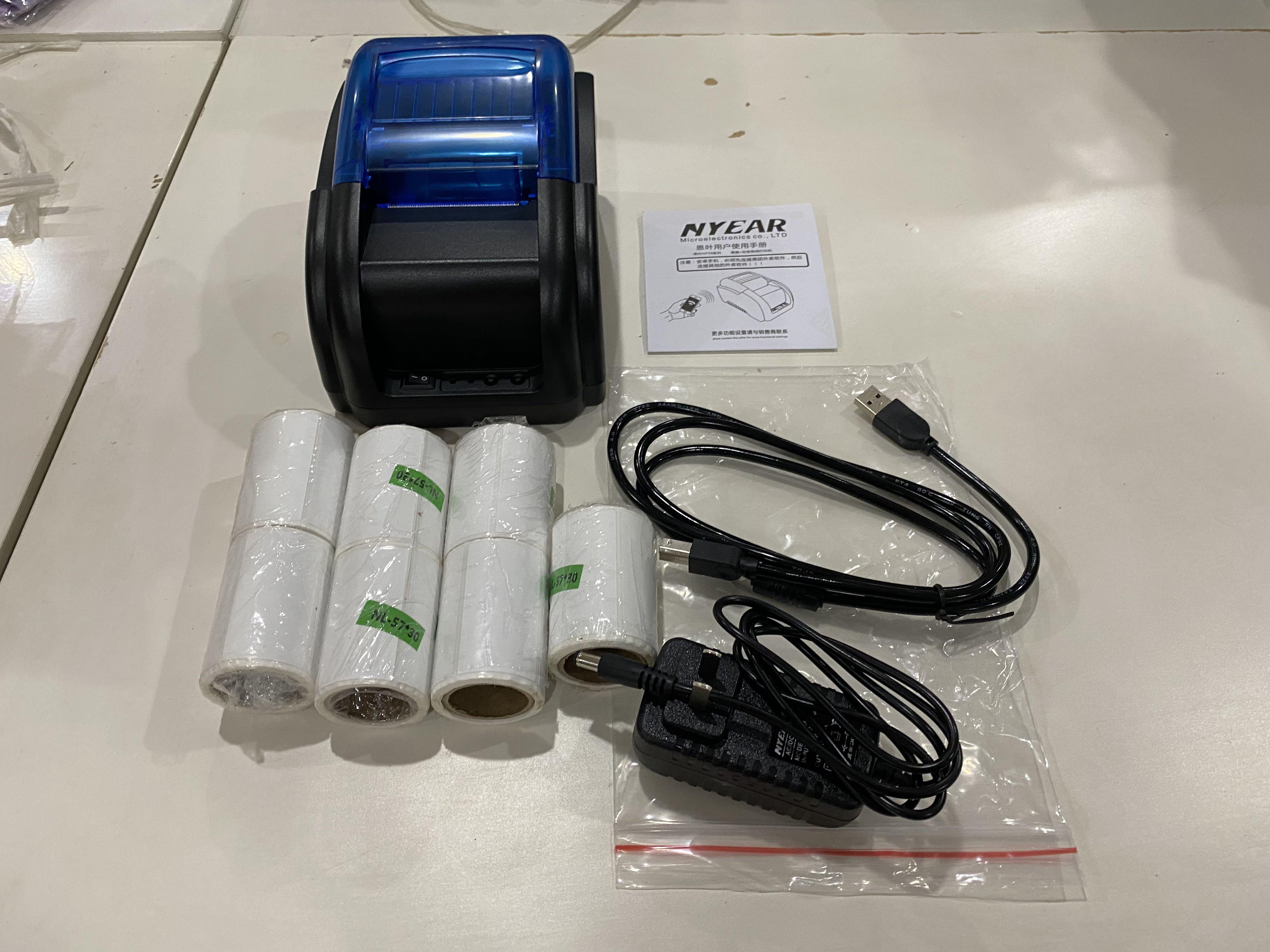 NYEAR NP58-2 Receipt Label Thermal Printer, Computers & Tech, Printers ...