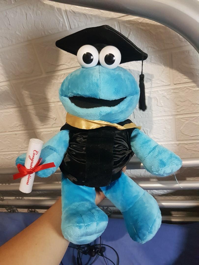Sesame street cookie monster graduation plush stuffed toy, Hobbies ...