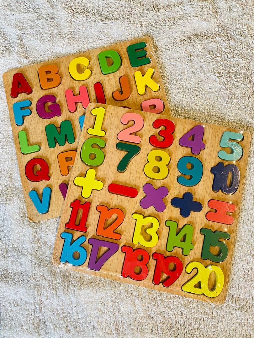 Wooden toys Alphabet and Numbers, Babies & Kids, Infant Playtime on ...